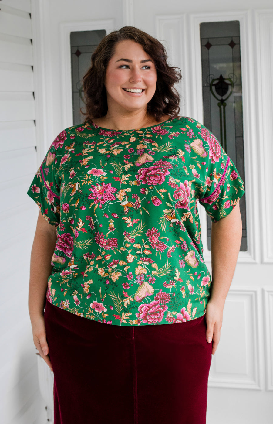 Poppy Top in flights of fancy green | Maiocchi